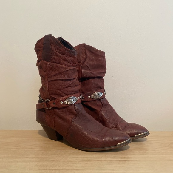 Dolce Vita | Shoes | Vintage Maroon Leather Western Boots | Poshmark